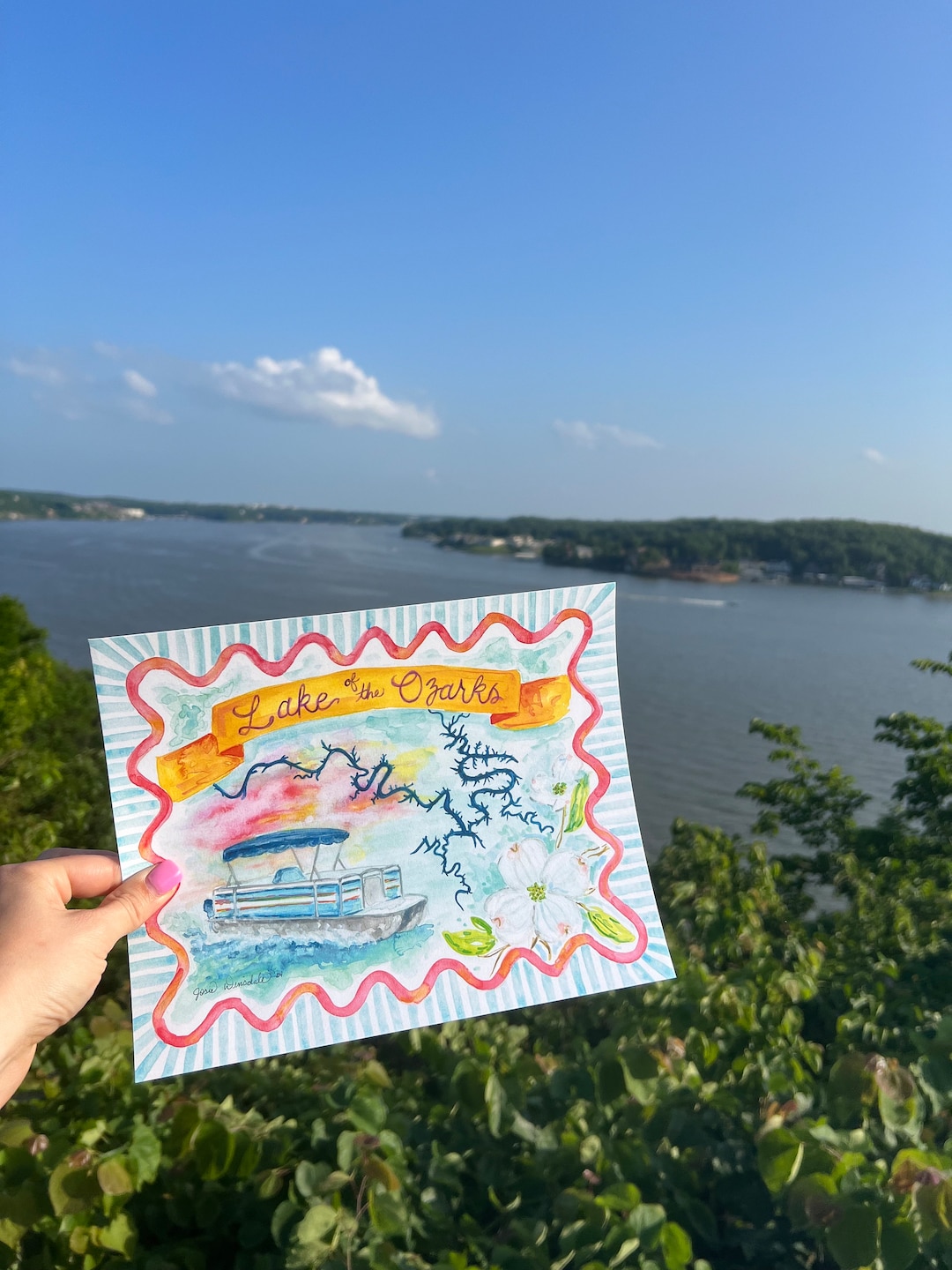 Watercolor Lake of the Ozarks Art Print - Etsy