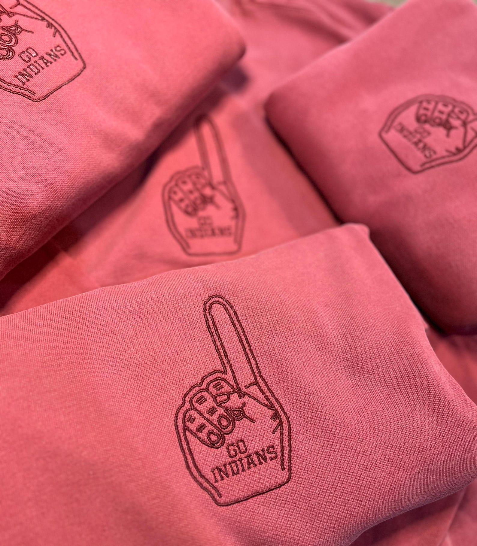 Comfort Colors Embroidered Indians Foam Finger Crewneck - Etsy