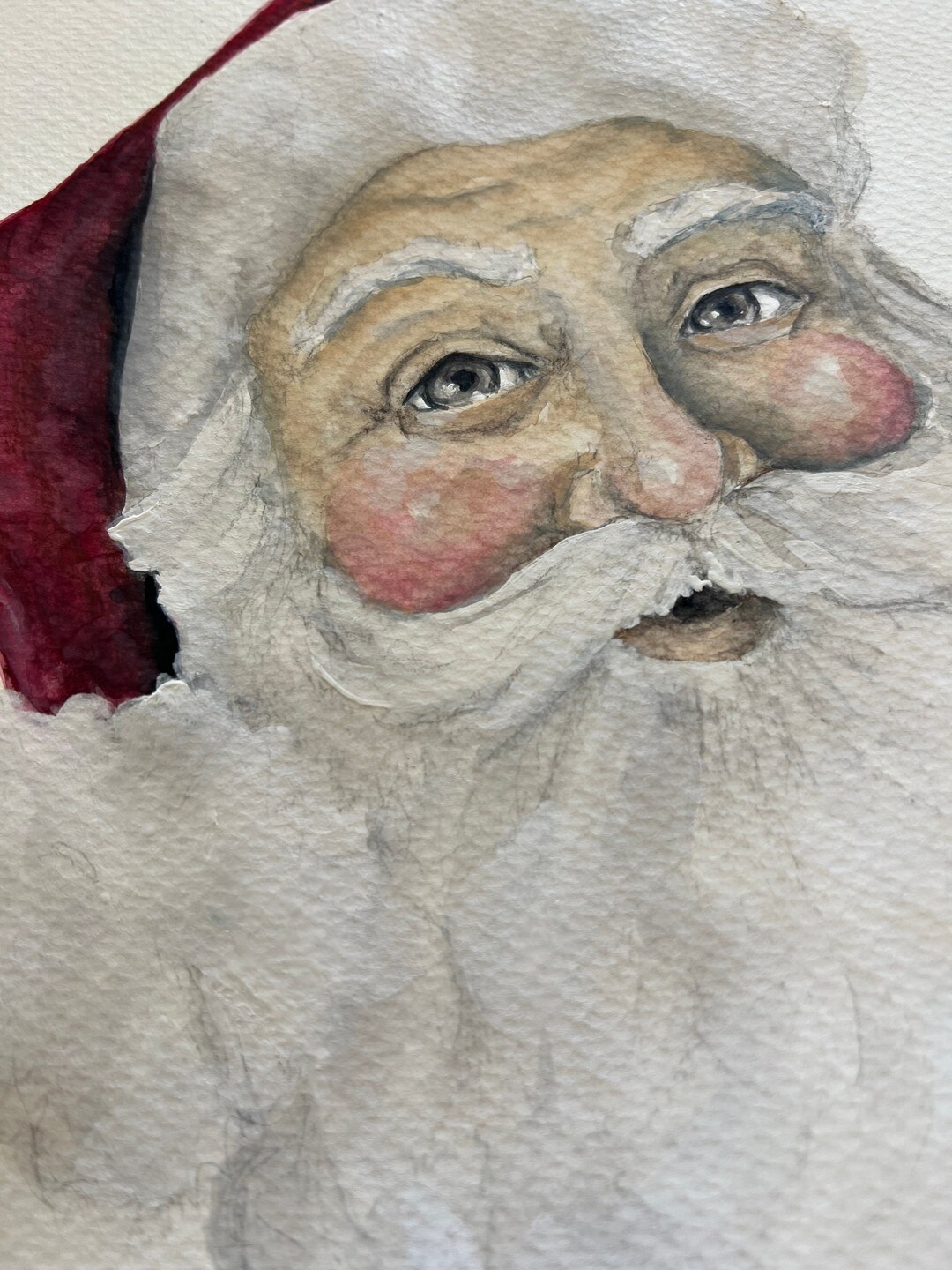 Watercolor Santa Art Print - Etsy