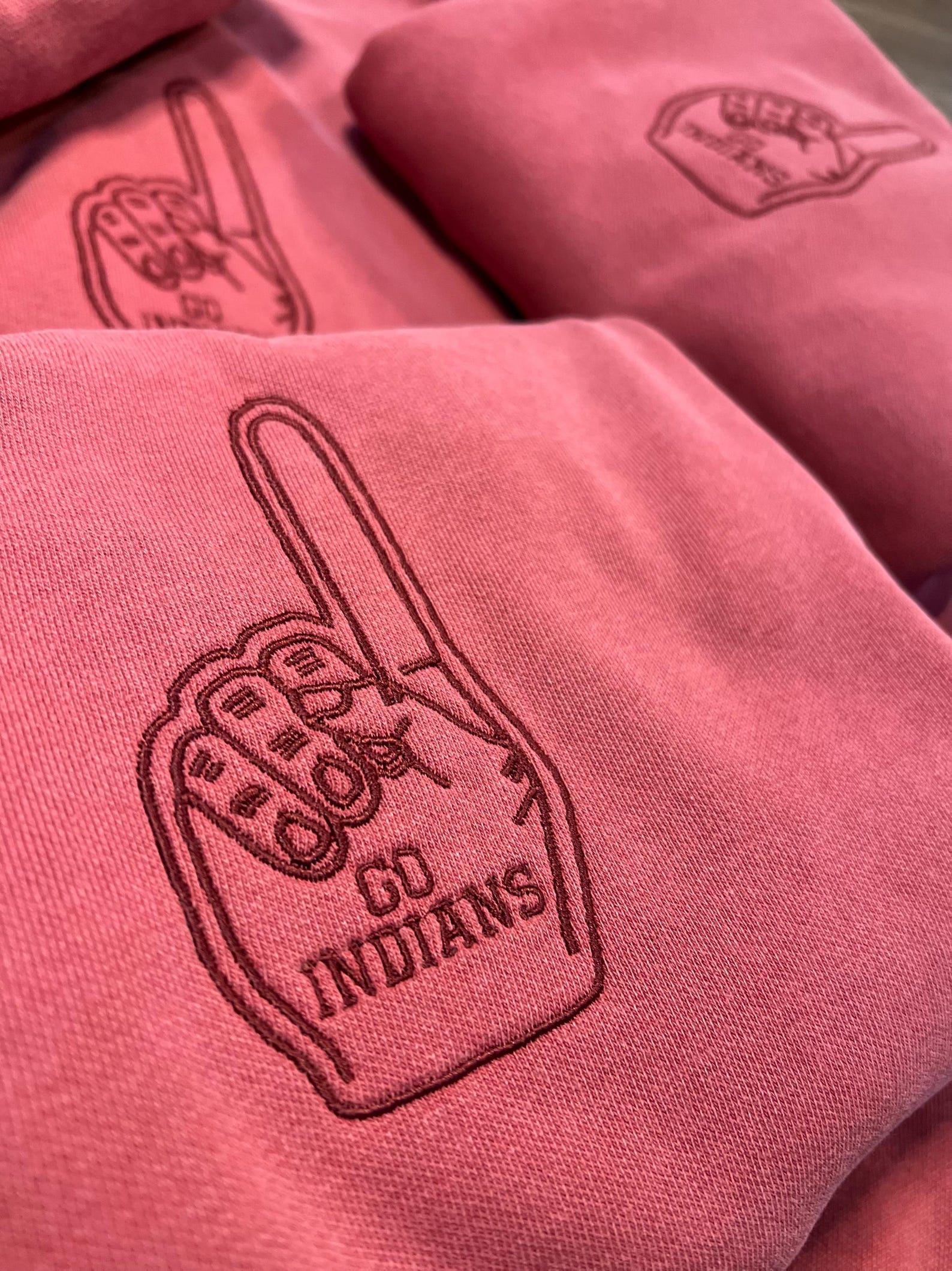 Comfort Colors Embroidered Indians Foam Finger Crewneck - Etsy