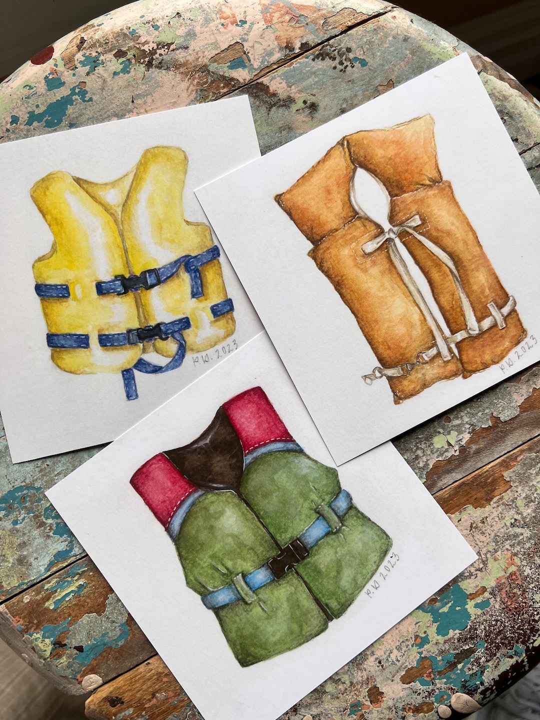 Watercolor Life Jacket Prints - Etsy