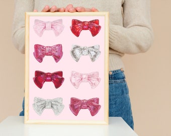 Pink Bow Wall Art - Etsy
