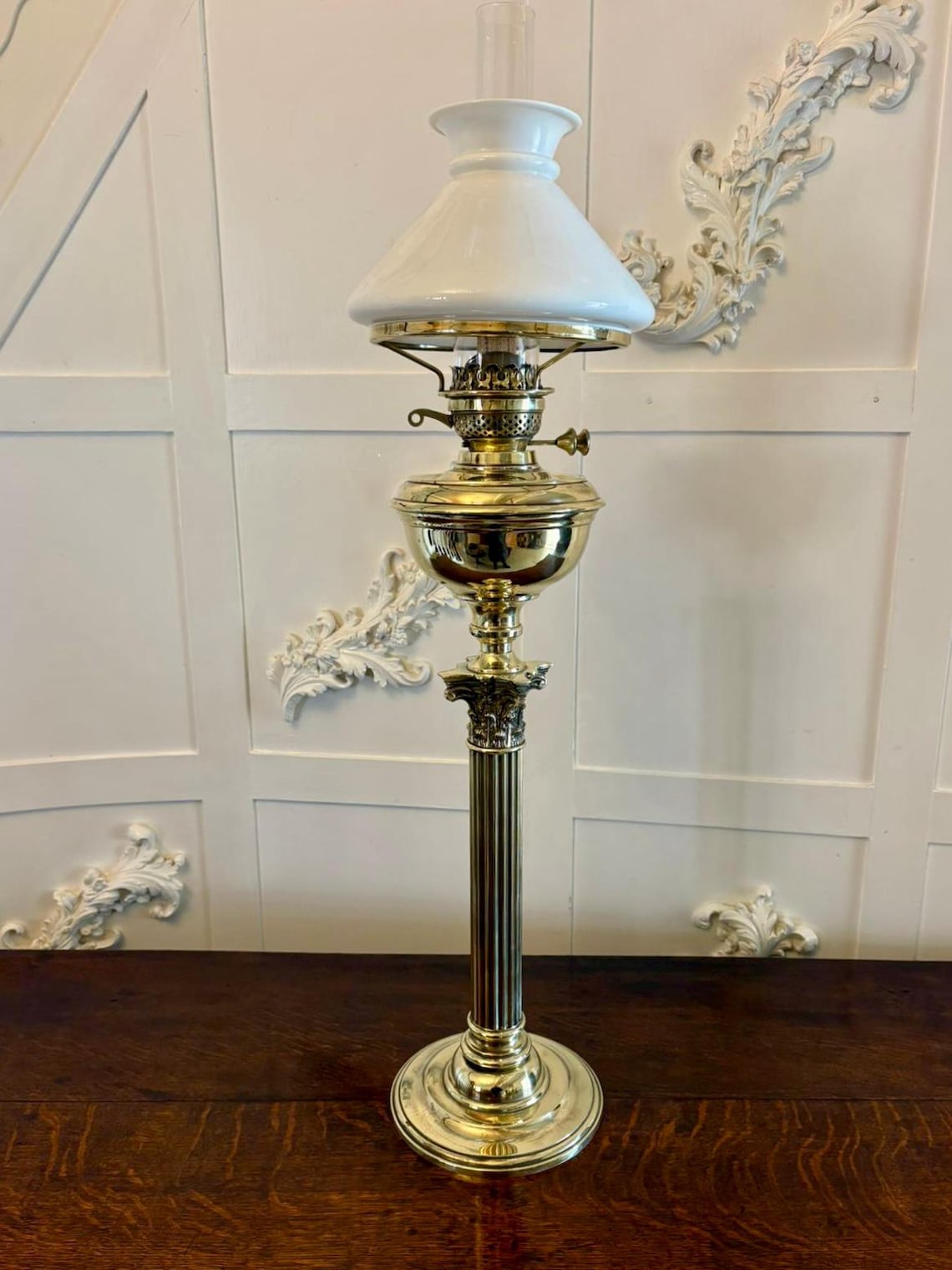 Antique Victorian Quality Brass Oil Lamp - Etsy
