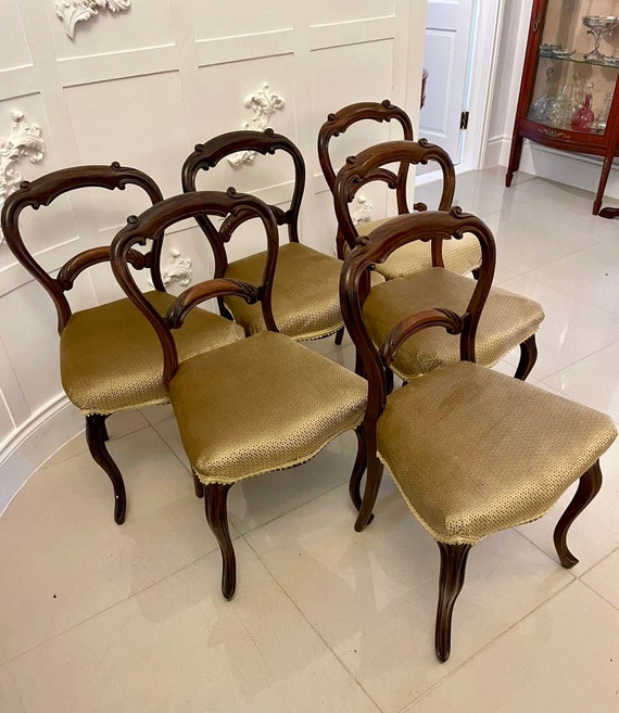 Set of 6 Antique Victorian Quality Rosewood Dining Chairs Etsy