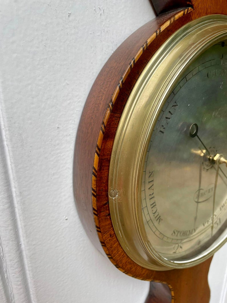 Antique George III Mahogany Inlaid Banjo Barometer - Etsy
