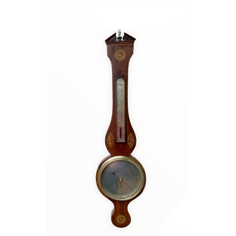 Antique George III Mahogany Inlaid Banjo Barometer - Etsy