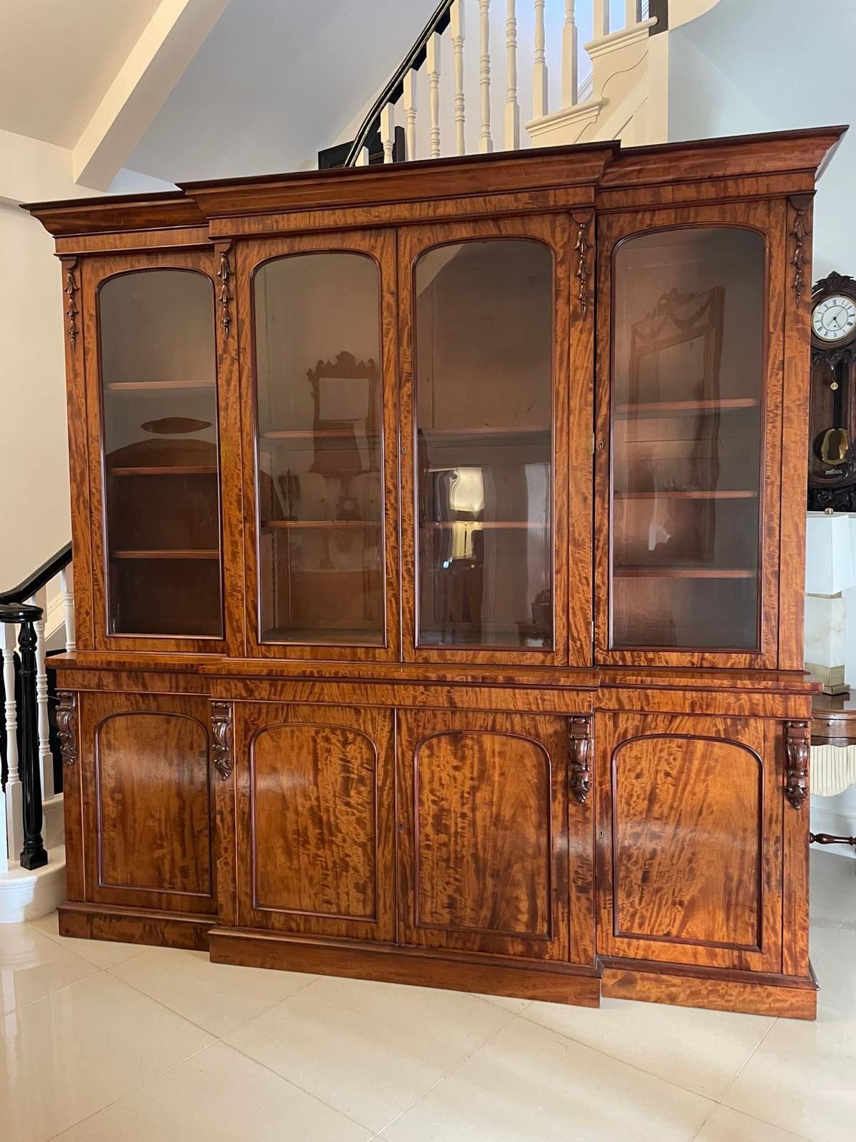Outstanding Quality Large Antique Victorian Figured Mahogany Breakfront ...