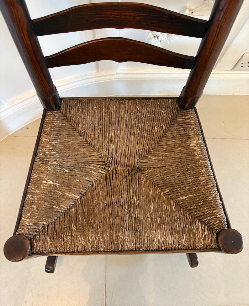 Unusual 18th Century Antique Oak Ladder Back Rocking Chair - Etsy