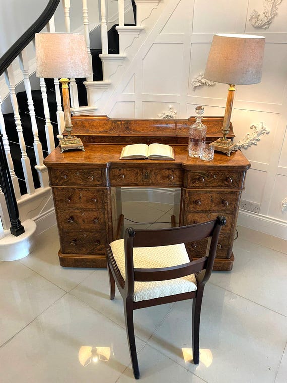 Burr walnut desk store