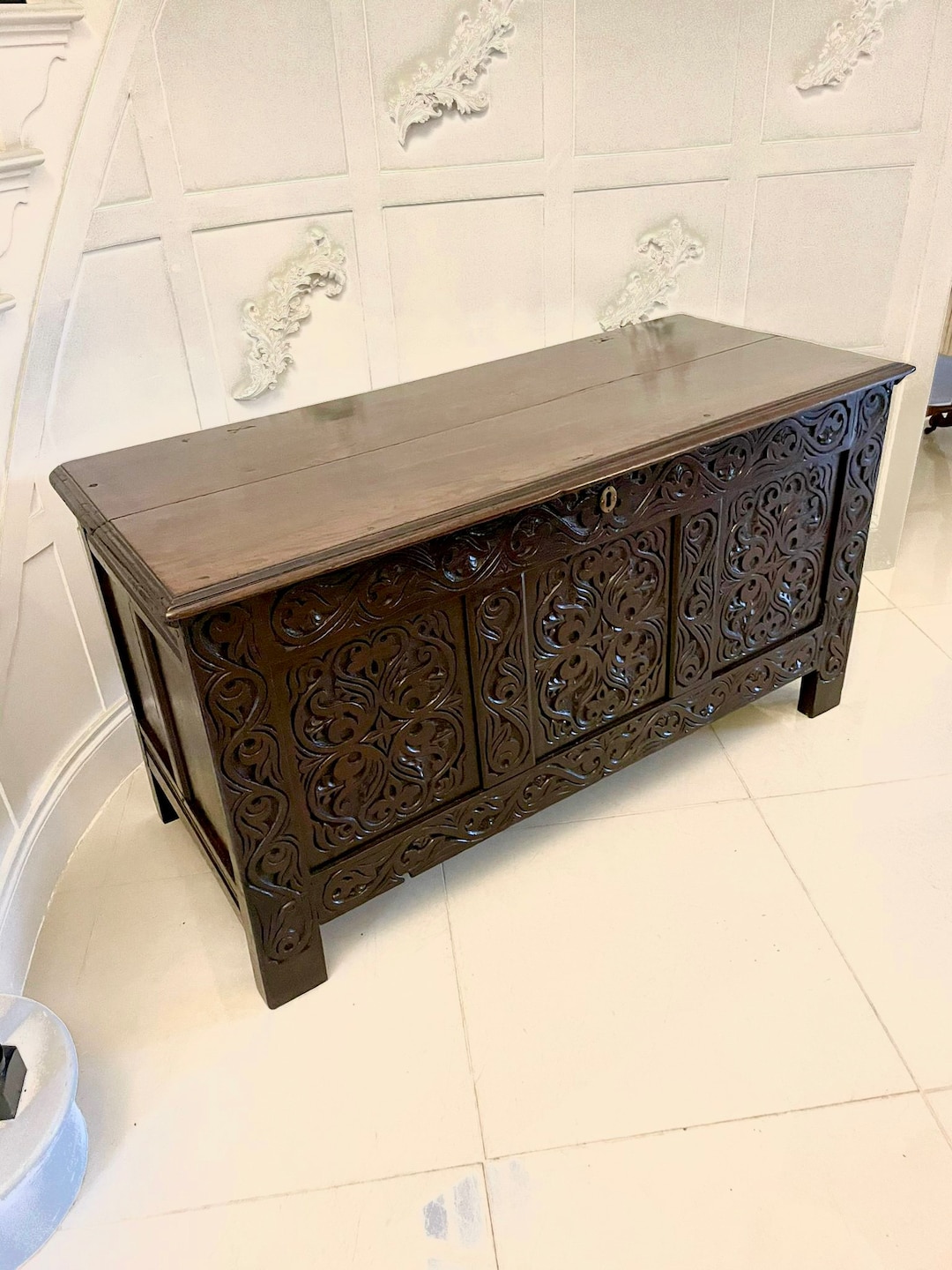Antique Early 18th Century Carved Oak Coffer/chest - Etsy