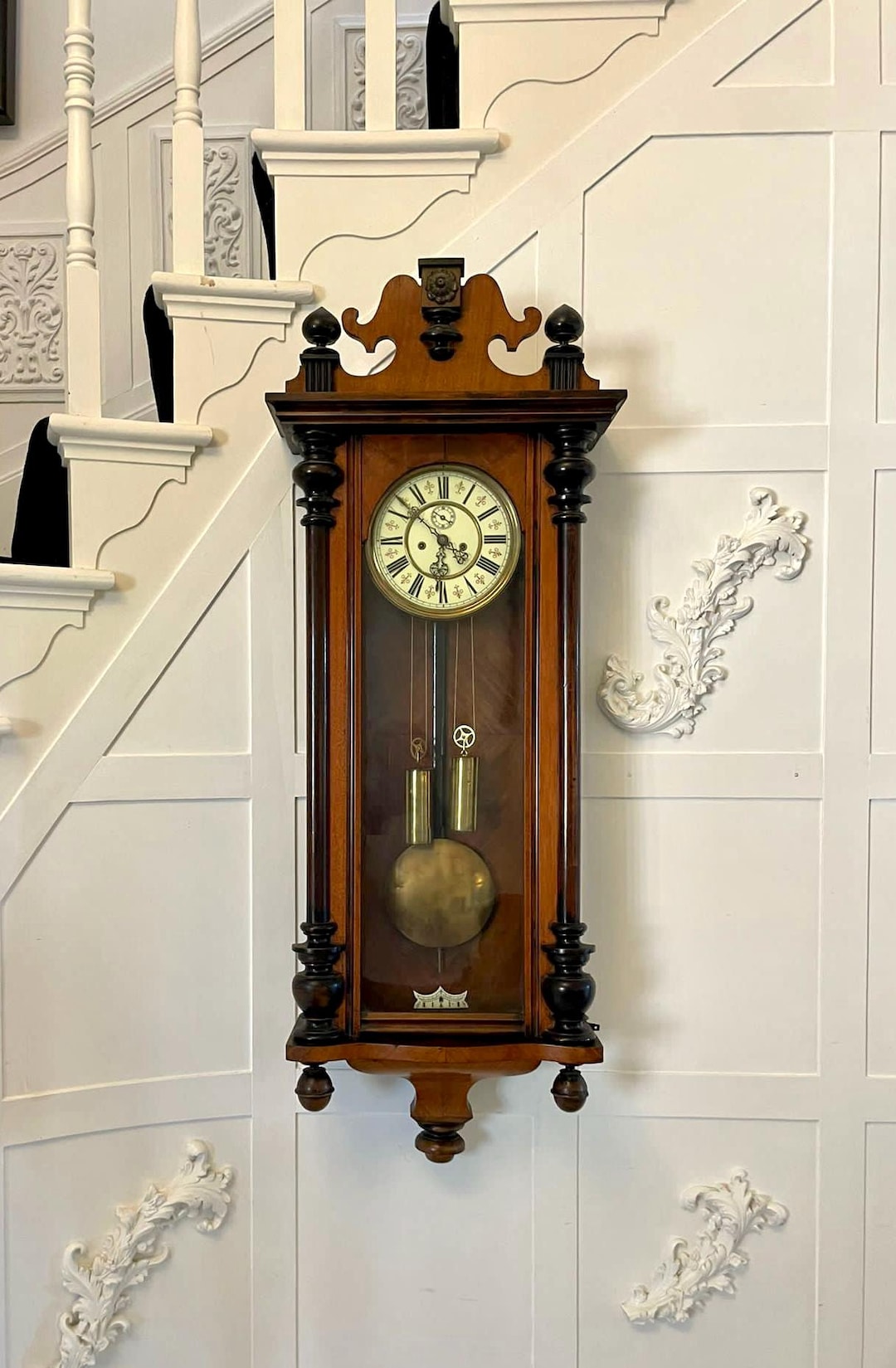 Antique Victorian Quality Carved Walnut Vienna Wall Clock - Etsy