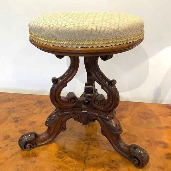 Antique Piano Stool - Etsy