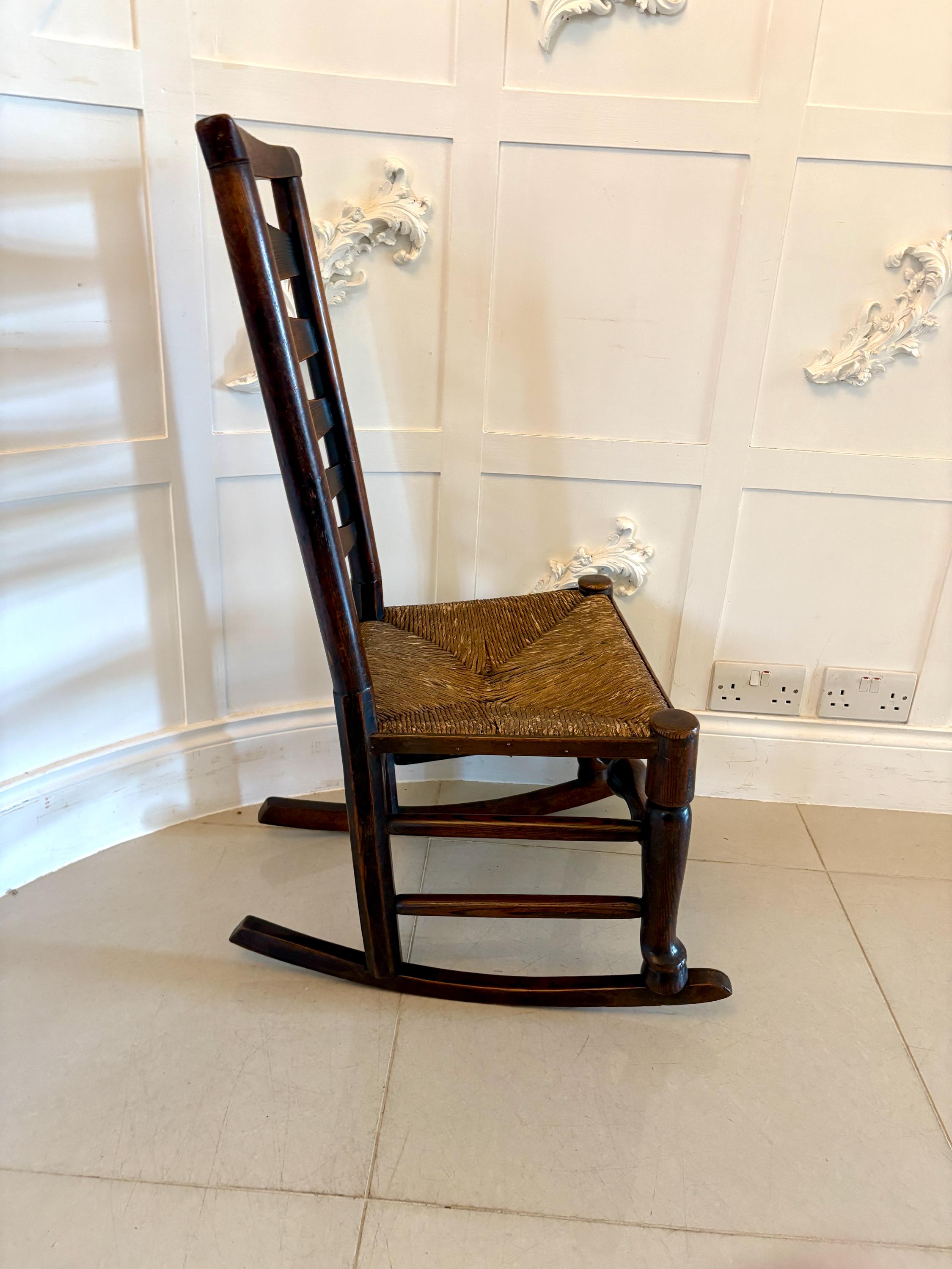 Unusual 18th Century Antique Oak Ladder Back Rocking Chair - Etsy