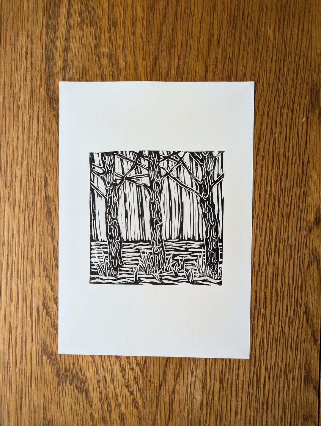 Scots Pine, Abstract Lino Print - Etsy