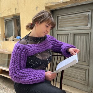 Chunky Knit Shrug, Customizable Colour Knit Sleeve, Unique&wool, Merino ...