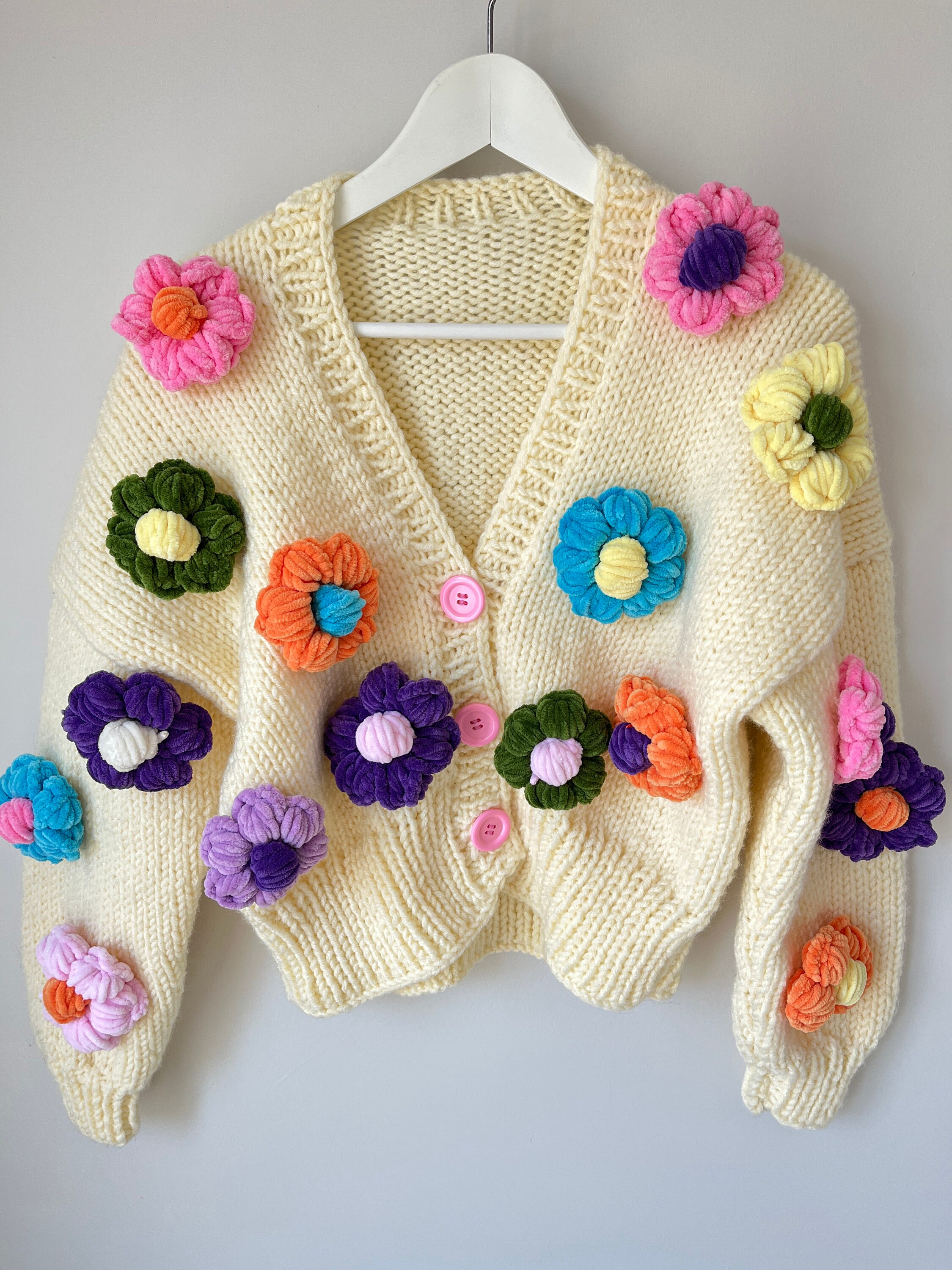 Floral Knit Cardigan - Etsy Floral Knit Cardigan - Etsy