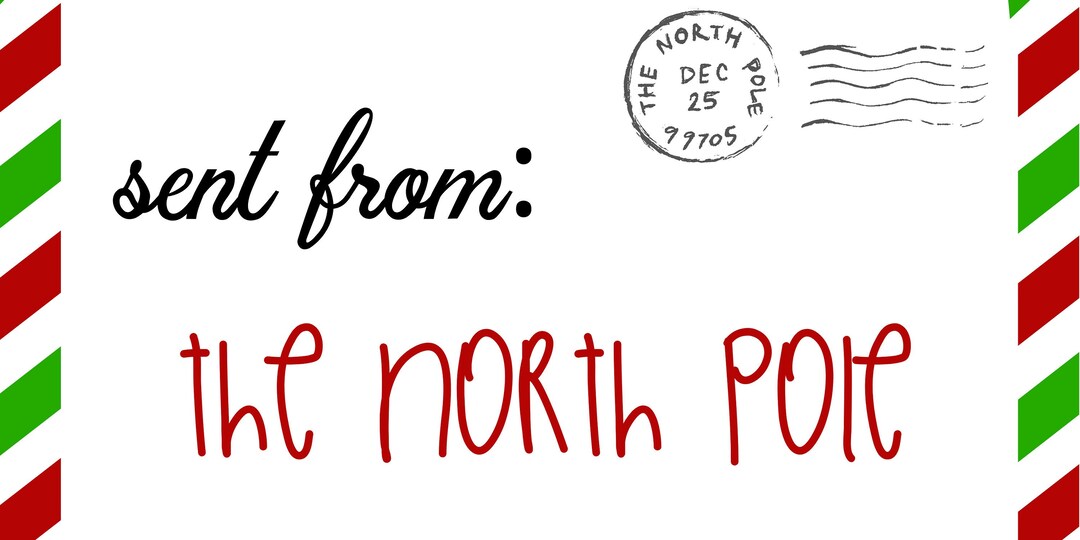 Printable Christmas Sticker From Santa Sticker Gift Sticker North Pole ...