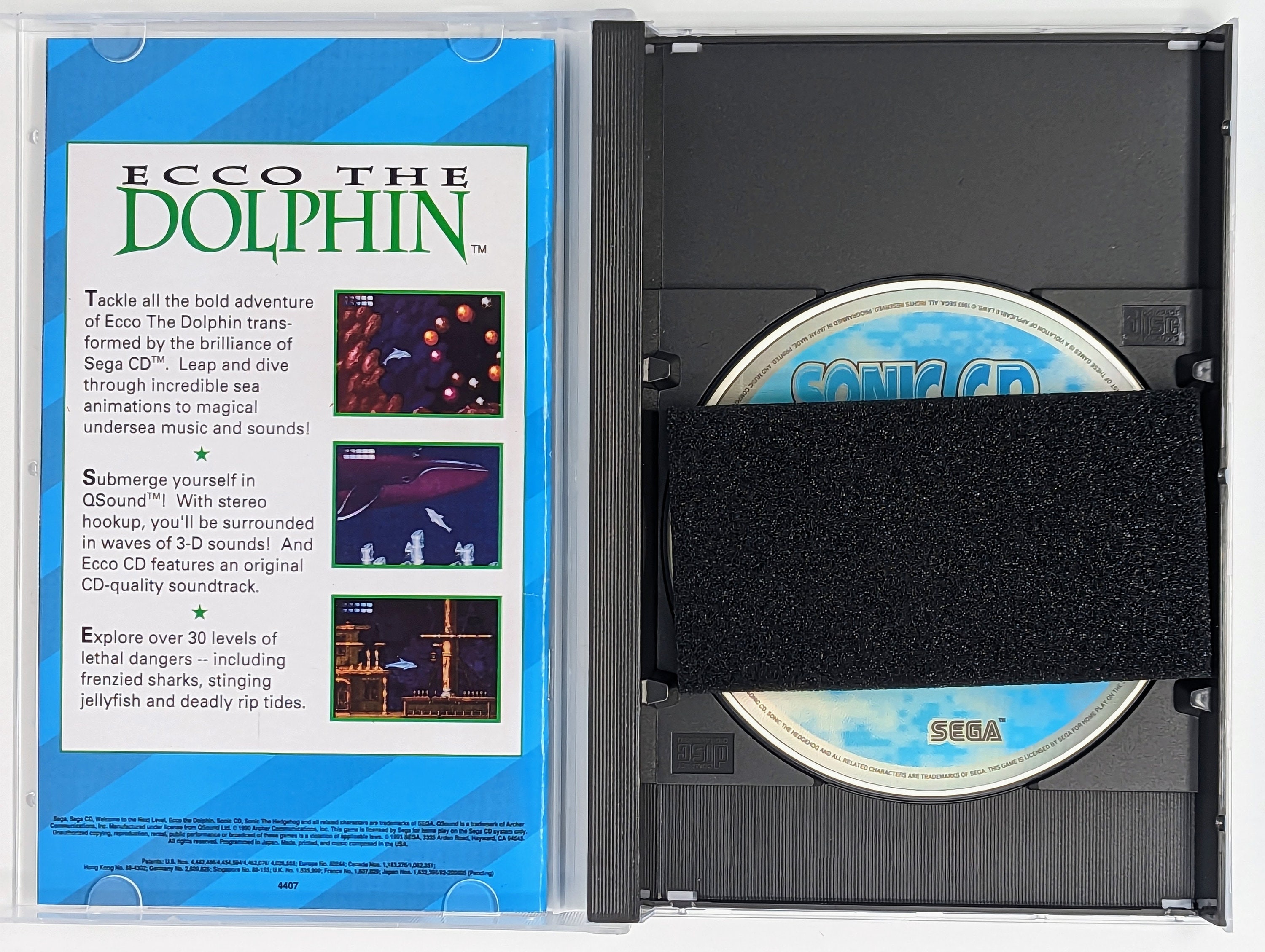 Sonic CD - Sega CD Reproduction Game + Longbox, Sponge & Protective ...