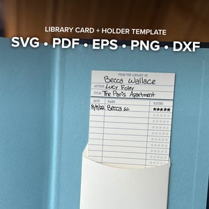 Library Card Slip and Pocket Svg Personal Library Checkout - Etsy