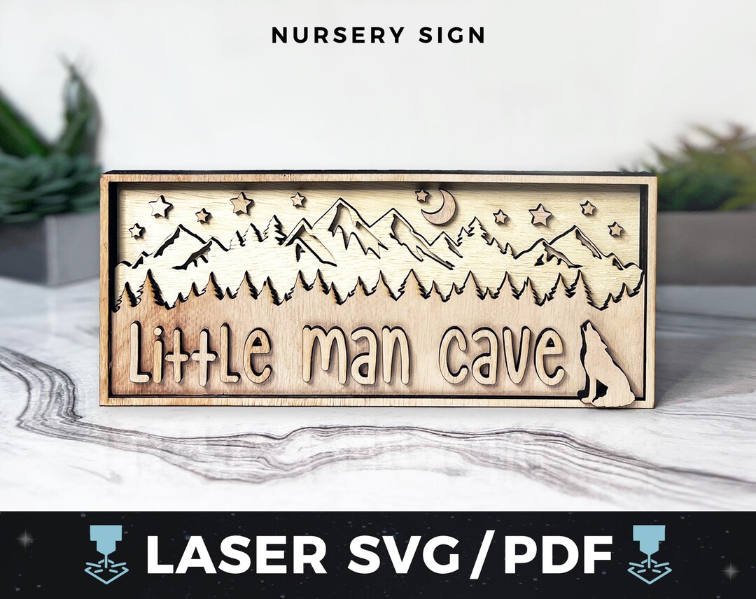 Little Man Cave Sign Laser SVG, DIY Boys Room Decor PDF, Laser Wood ...