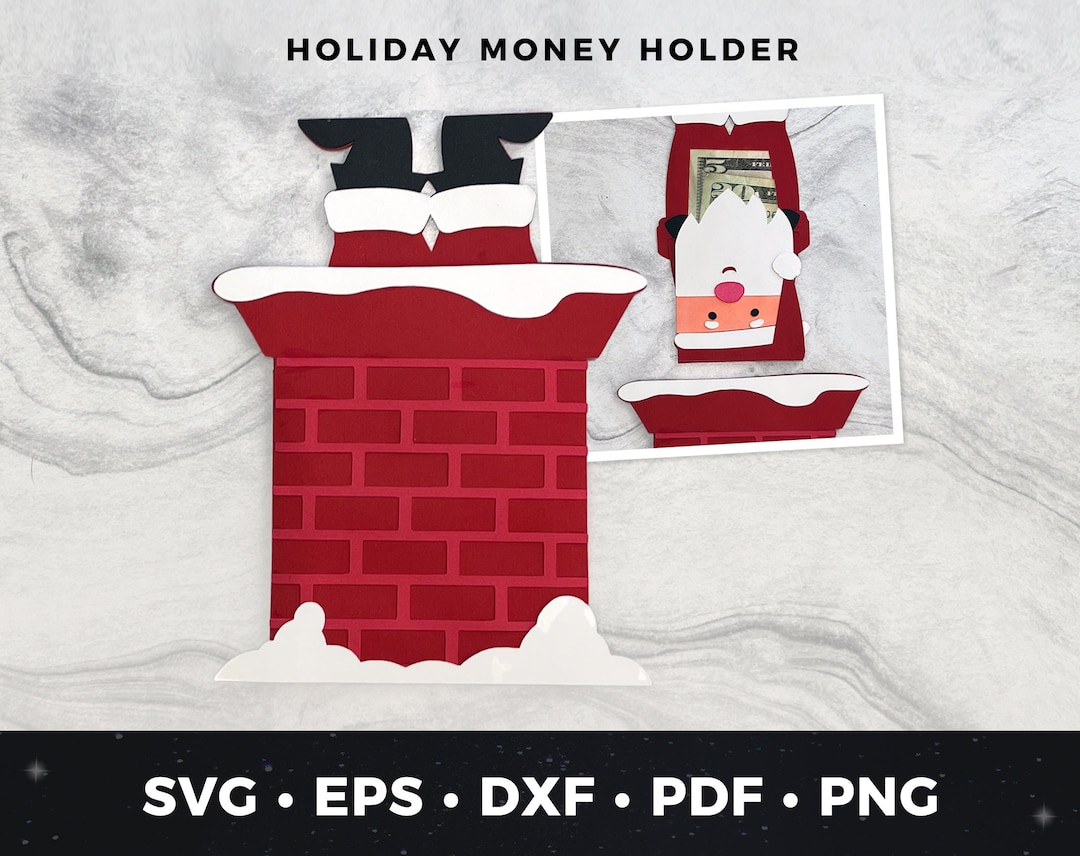 Santa Money Holder Svg, DIY Christmas Money Holder Cut File Svg ...