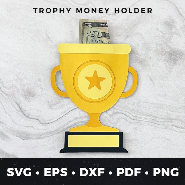 Trophy With Money Svg - Etsy