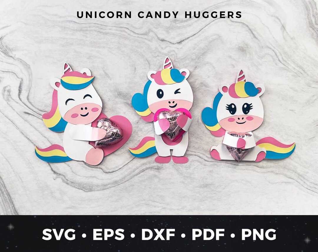 Cute Unicorn Candy Holder Svg, DIY Cute Unicorn Candy Hugger Svg ...