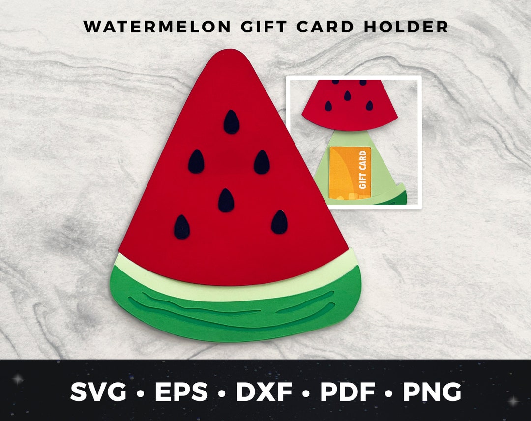 Watermelon Gift Card Holder, Watermelon Card Svg, Watermelon Birthday ...