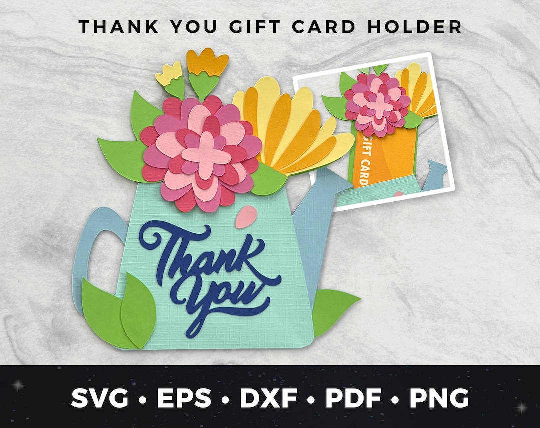 Thank You Gift Card Holder, Flower Gift Card Holder, DIY Thank You Card ...