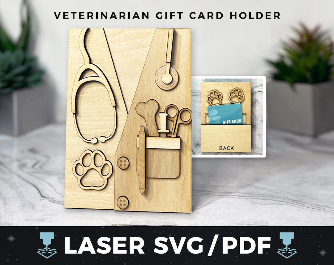 Veterinary Gift Card Holder Laser SVG, Vet Thank You Gift PDF, Animal ...