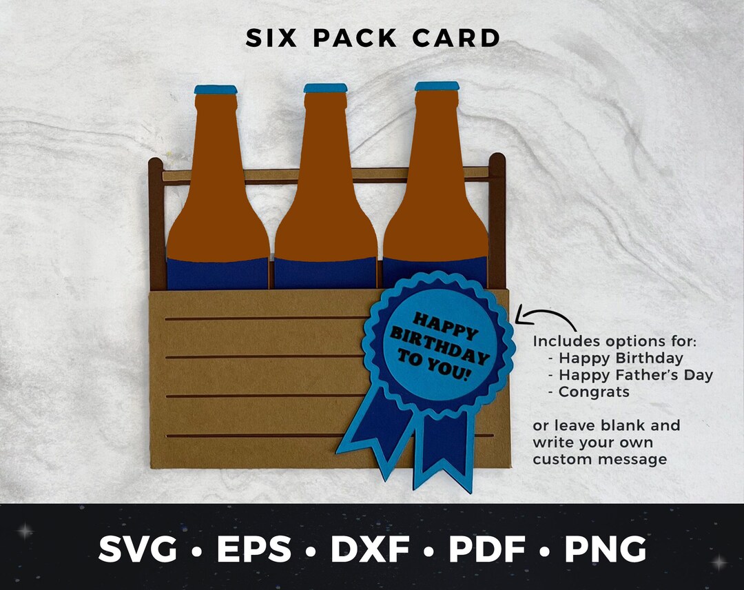 Beer Birthday Card Template, Father's Day Beer Card, Six Pack Birthday ...