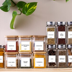 Printable Pantry Labels, Square Pantry Labels, Printable Spice Rack ...