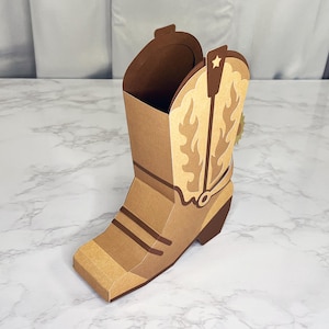 3D Cowboy Boot SVG, Paper Cowgirl Boot, Cricut Cowboy Boot Decor ...