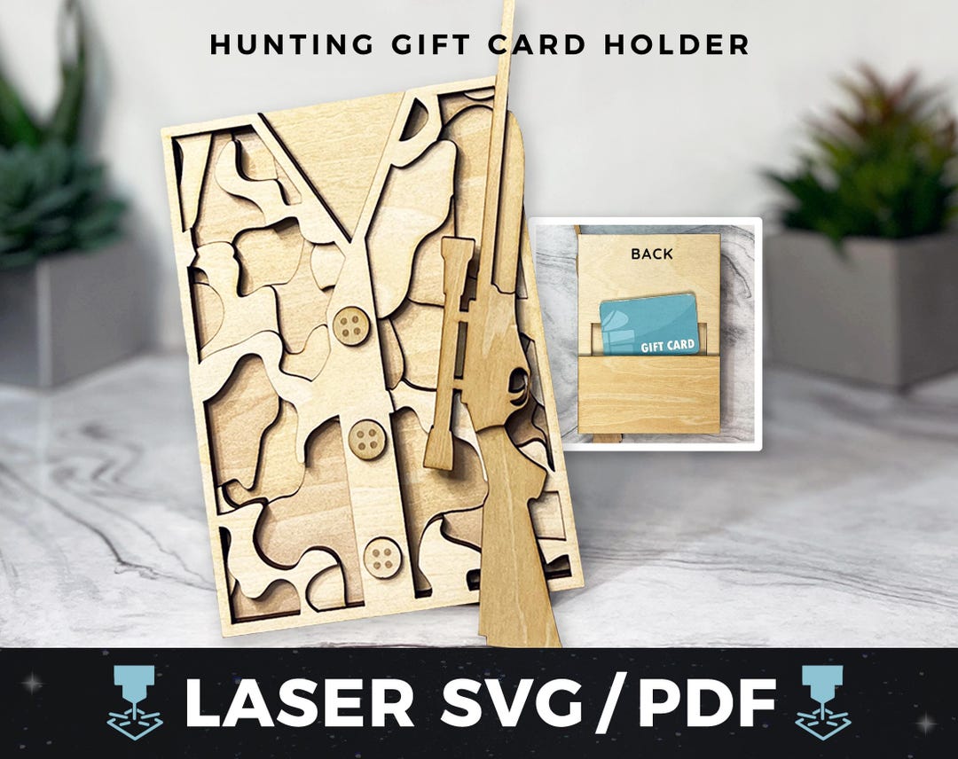 Hunting Gift Card Holder Laser SVG, Camo Gift PDF, Hunting Money ...