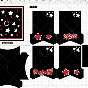 Graduation Exploding Box SVG, Graduation Box Card Holder Pdf ...