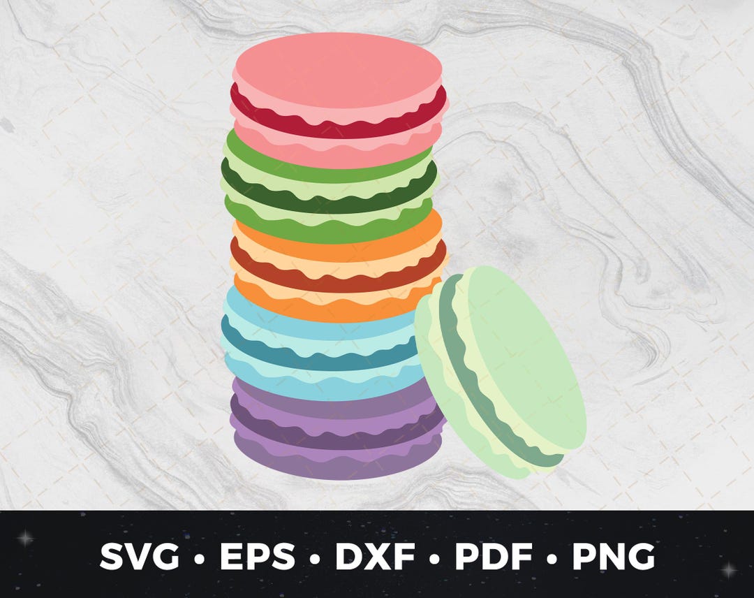 Macaron Svg Png Pdf Dxf Eps, Cute Macarons Clipart, Bakery Cut File ...