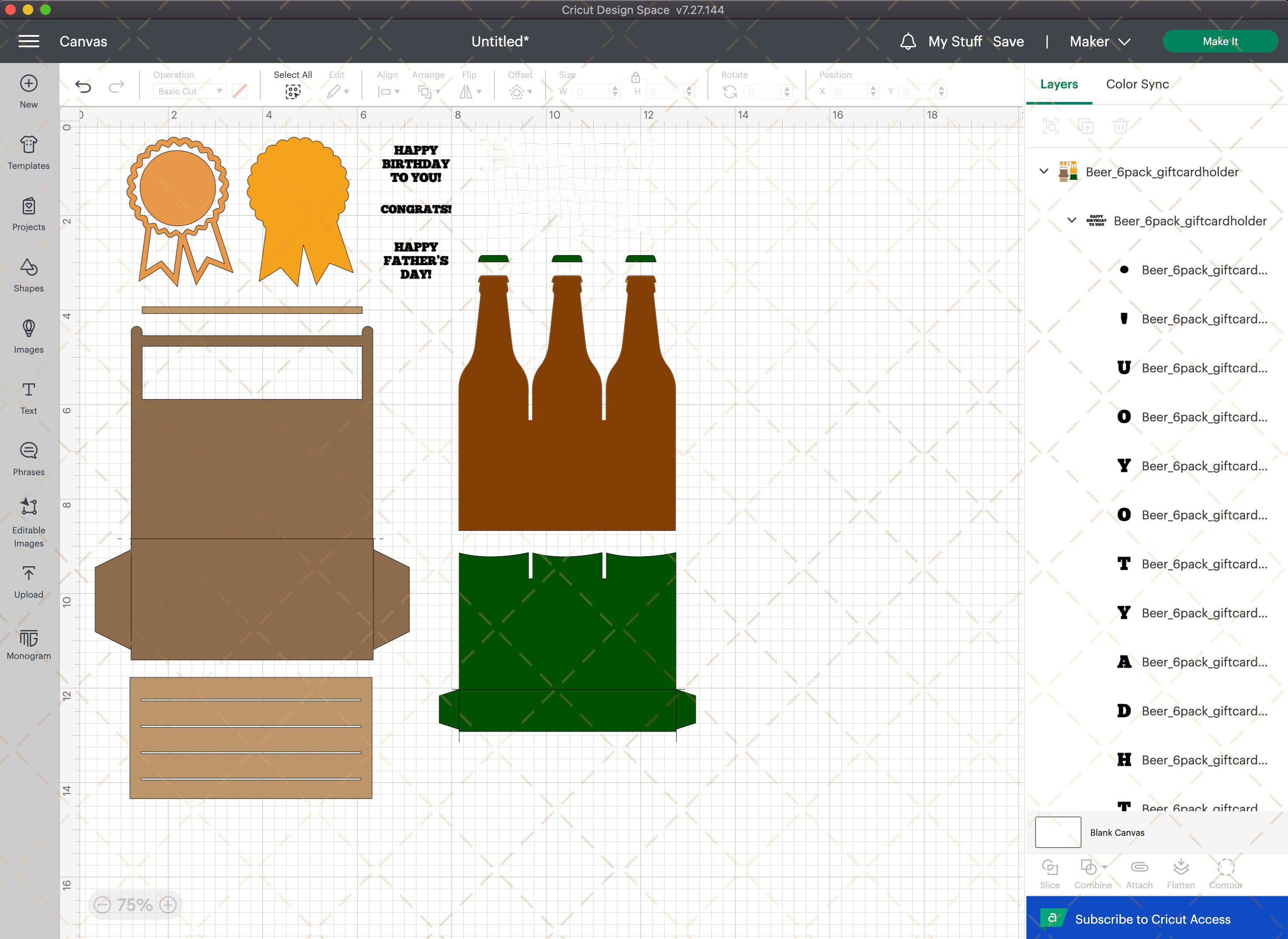 Beer Money Holder Svg, Six Pack, Beer Father's Day Card Beer Birthday ...