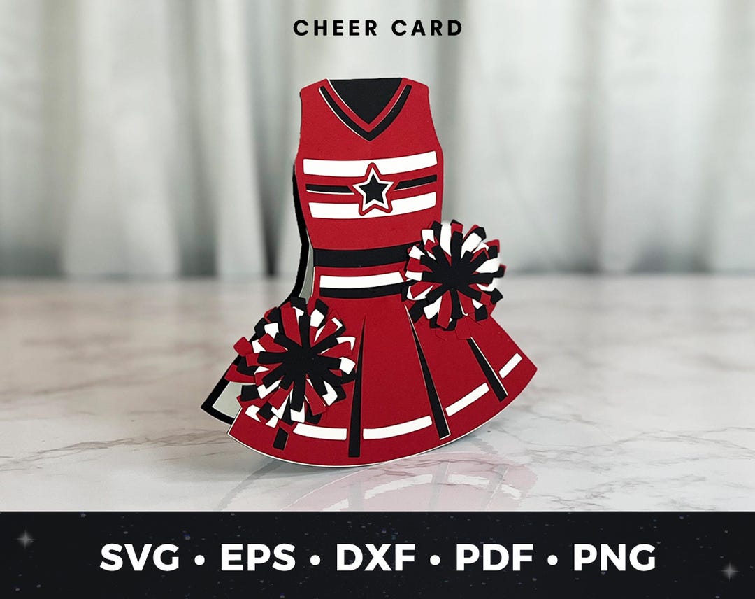 Cheer Greeting Card SVG, Cheerleading Card Cut File, Cheerleader ...