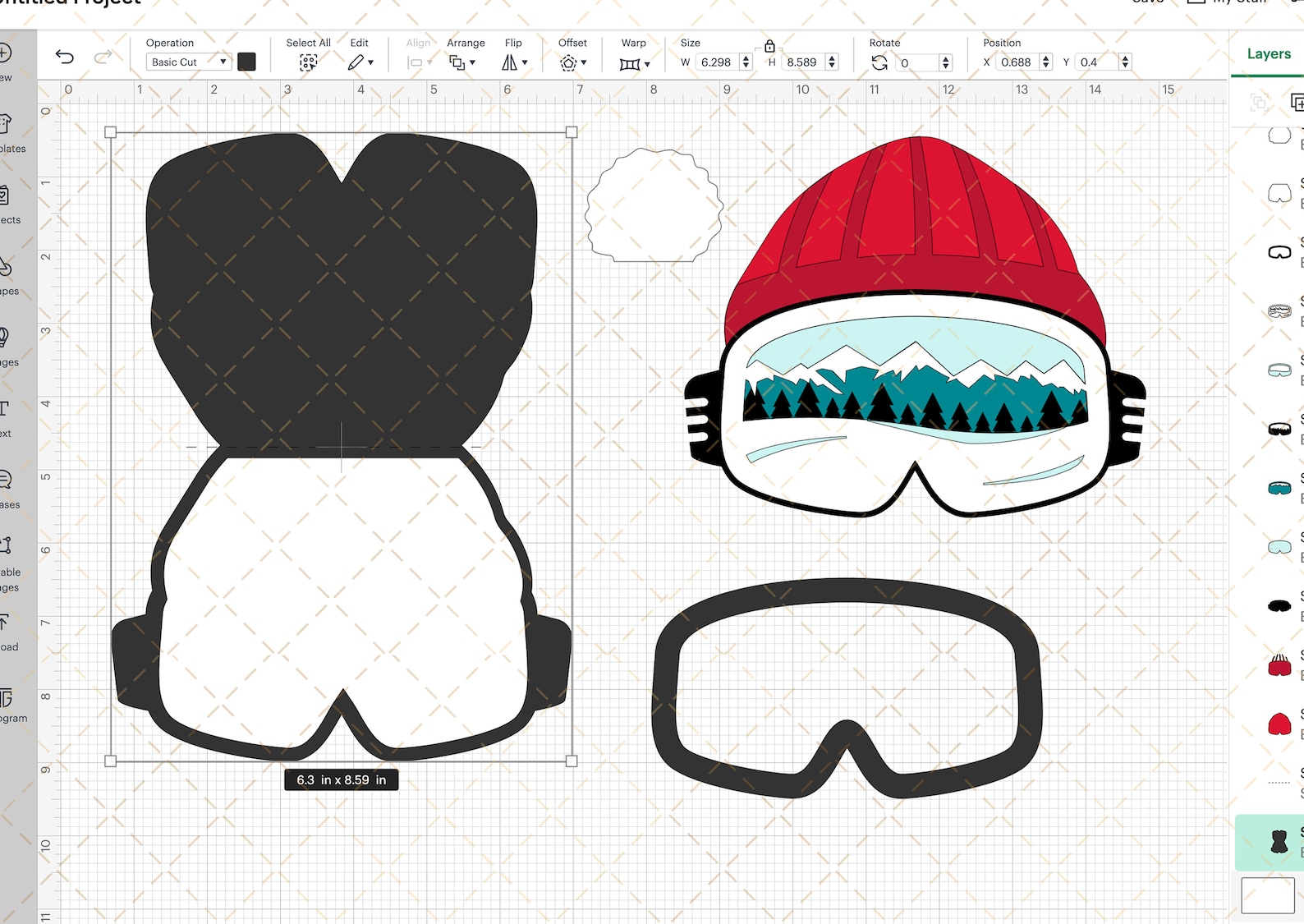 Skiing Goggle Grußkarte svg, Snowboarding Greeting Card svg, Skiberg ...