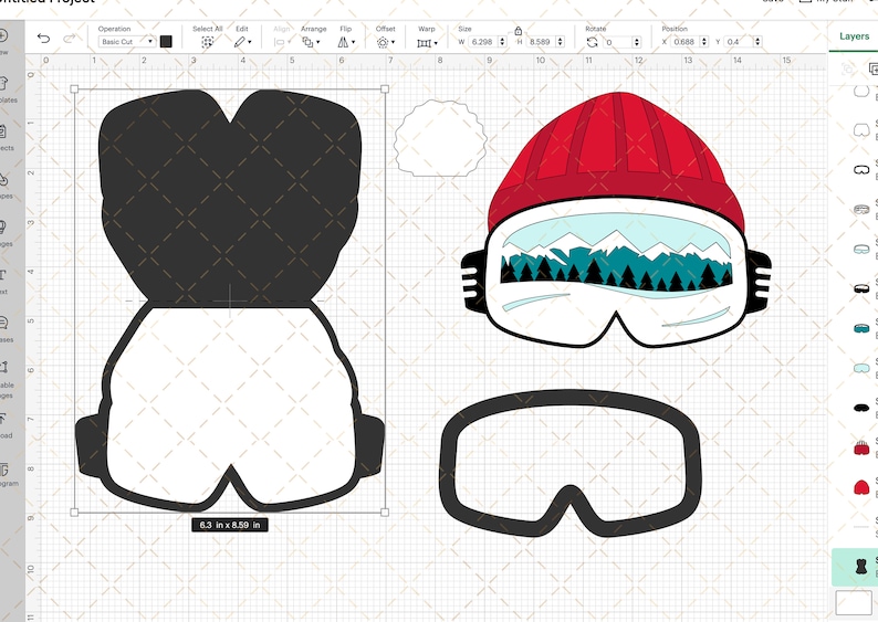 Skiing Goggle Greeting Card Svg, Snowboarding Greeting Card Svg, Ski ...