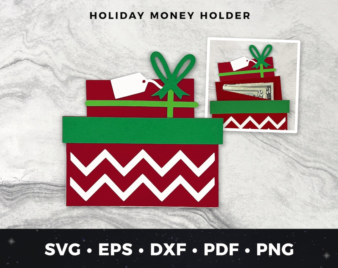 Christmas Present Money Holder Svg, Christmas Money Holder Svg, Holiday ...