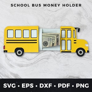 School Bus Money Holder, Teacher Appreciation Gift Svg, Teacher Money ...