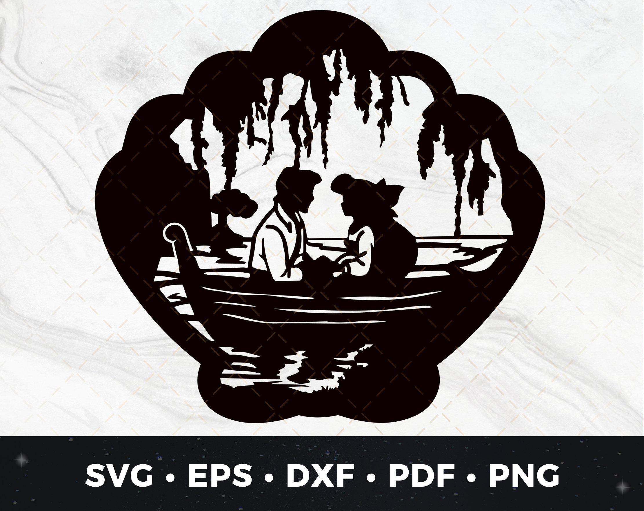 Ariel And Eric Boat Silhouette