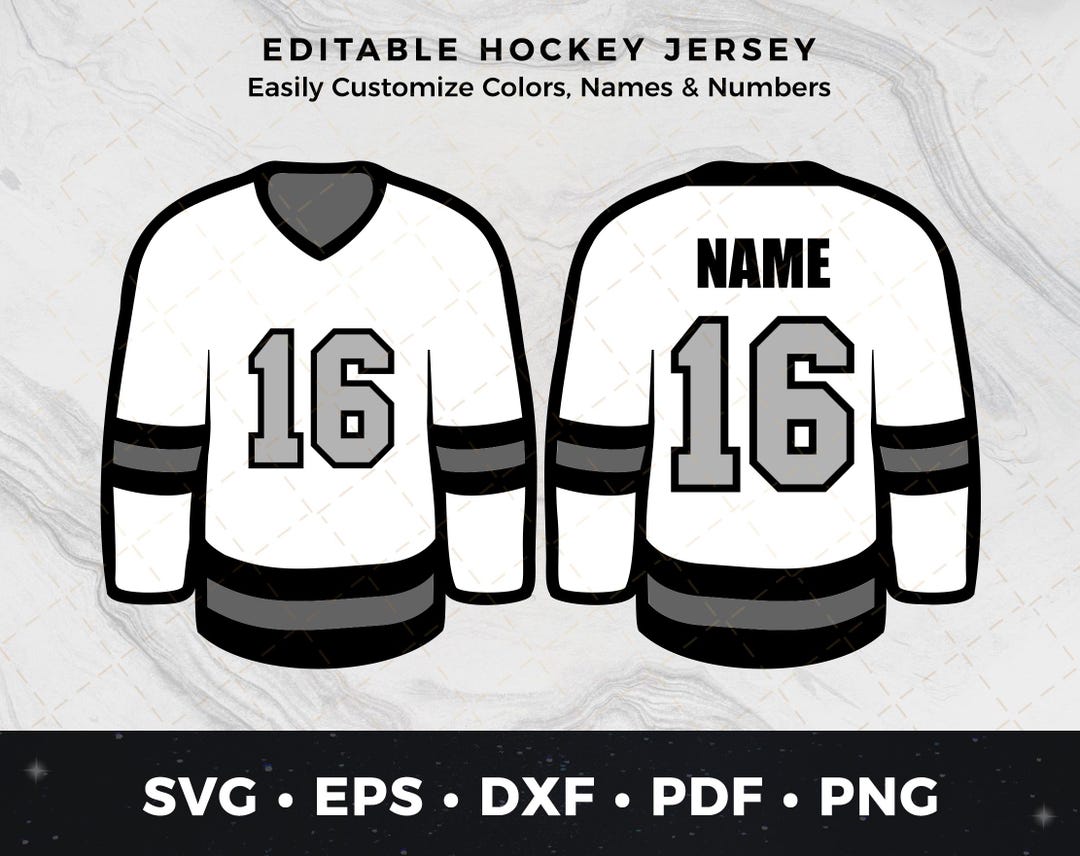 Hockey Jersey Svg Png Pdf Dxf Eps, Custom Hockey Print File, DIY Hockey ...