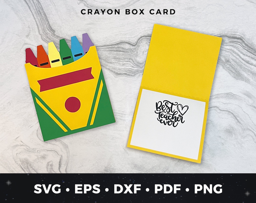Crayon Greeting Card Svg, DIY Teacher Card Svg, Teacher Appreciation ...