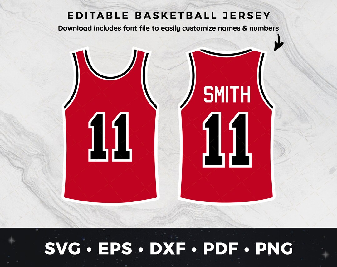 Basketball Jersey Svg Png Pdf Dxf Eps, Basketball Print File ...