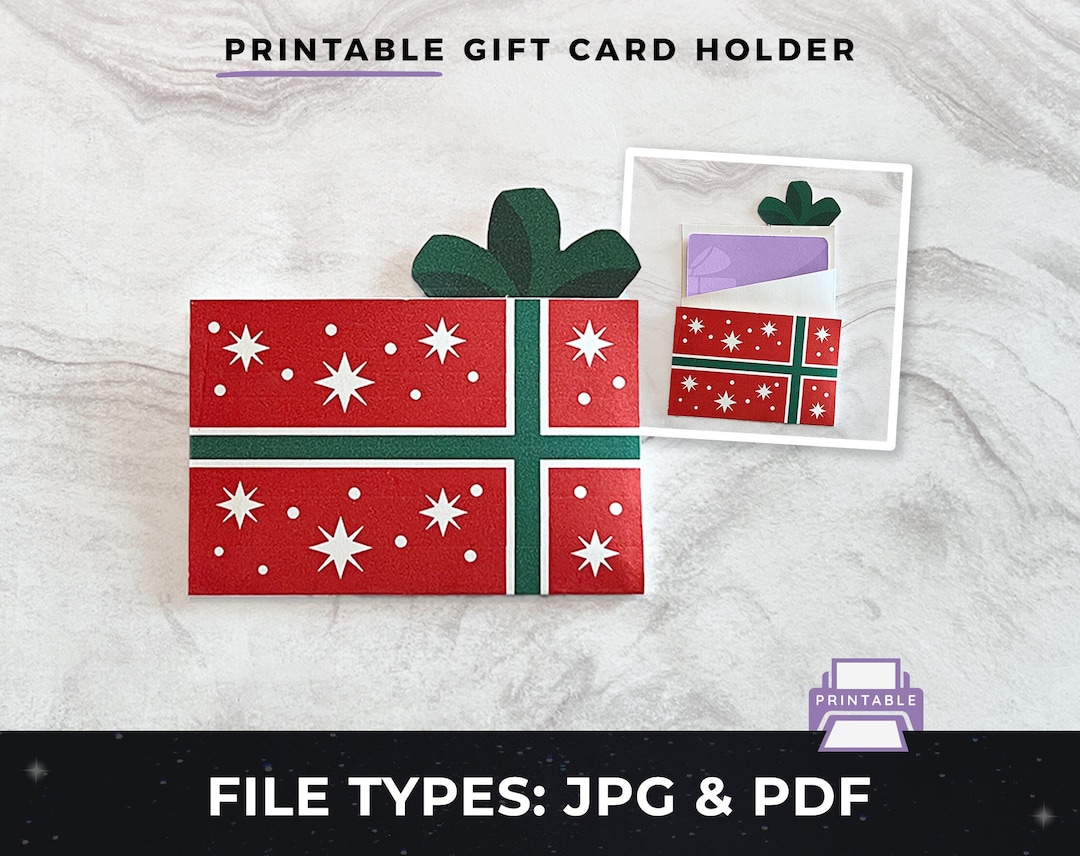 Printable Christmas Gift Card Holder, Printable Christmas Card ...