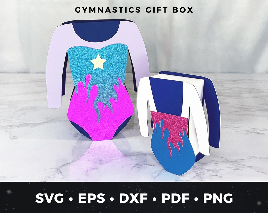Gymnastics Favor Box Svg, Gymnast Leotard Gift Box Svg, Gymnastics Team ...