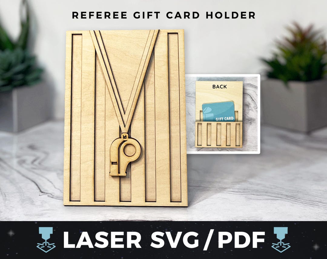 Referee Gift Card Holder Laser SVG, Sports Official Gift PDF, Soccer ...