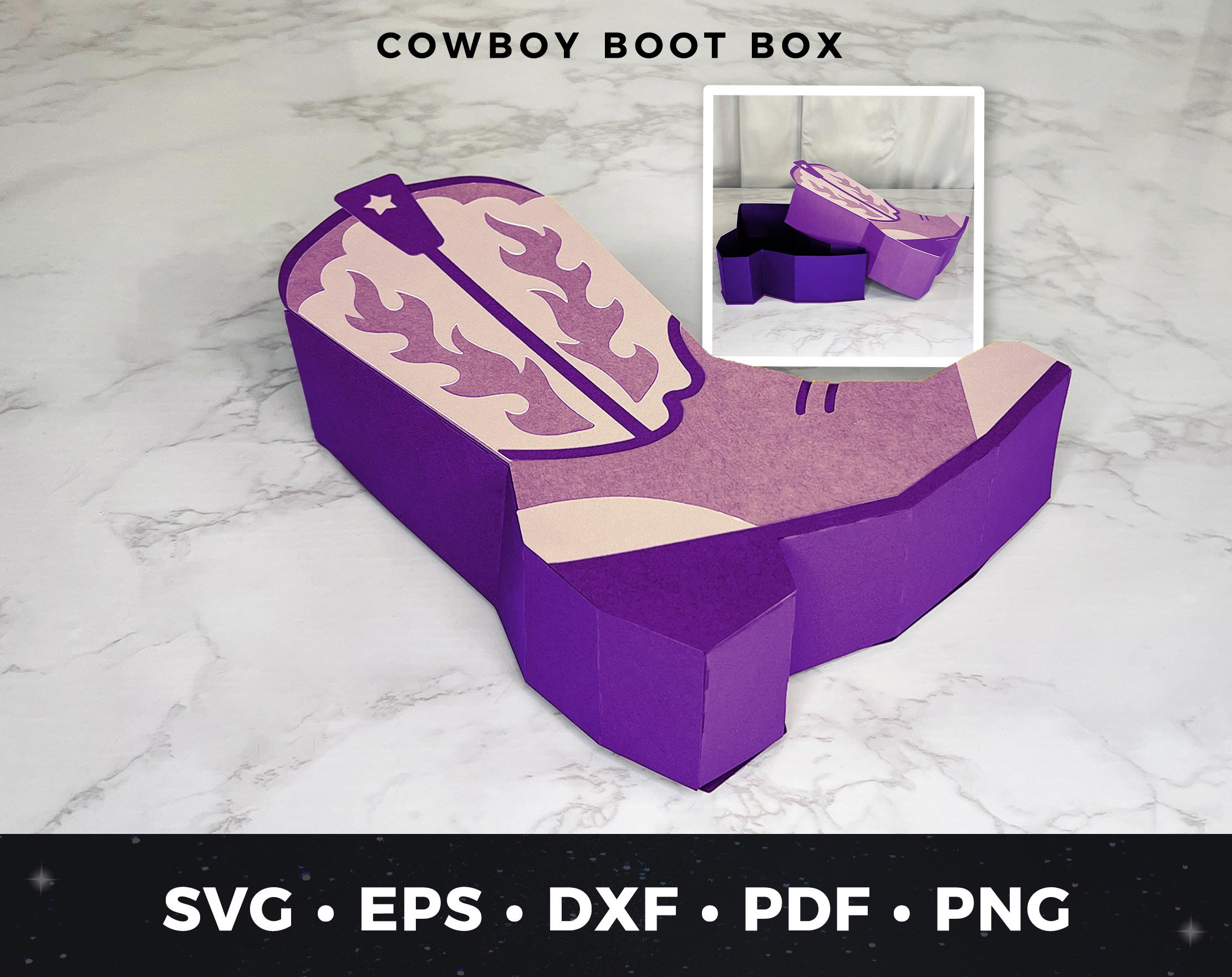 Cowboy Boot Favor Box SVG, 3D Western Gift Box Template, Country Party ...